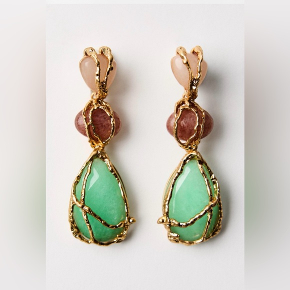Zara | Jewelry | Zara Set Stone Earring | Poshmark